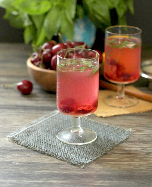 The Perfect Summer Drink: Cherry Basil Gin and Tonics - Teeny Tiny Kitchen