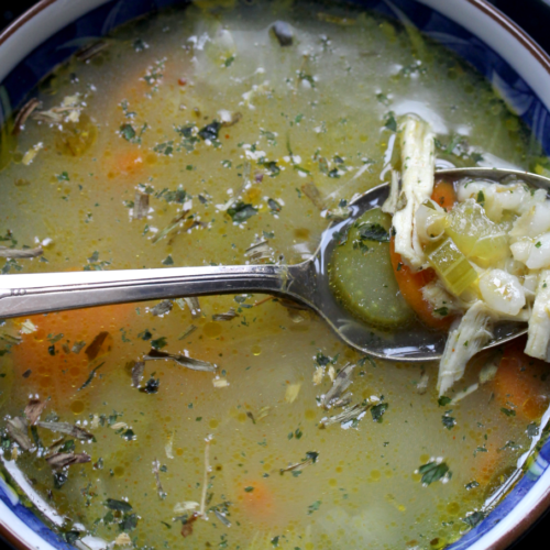 Tarragon Chicken and Farro Soup - Teeny Tiny Kitchen
